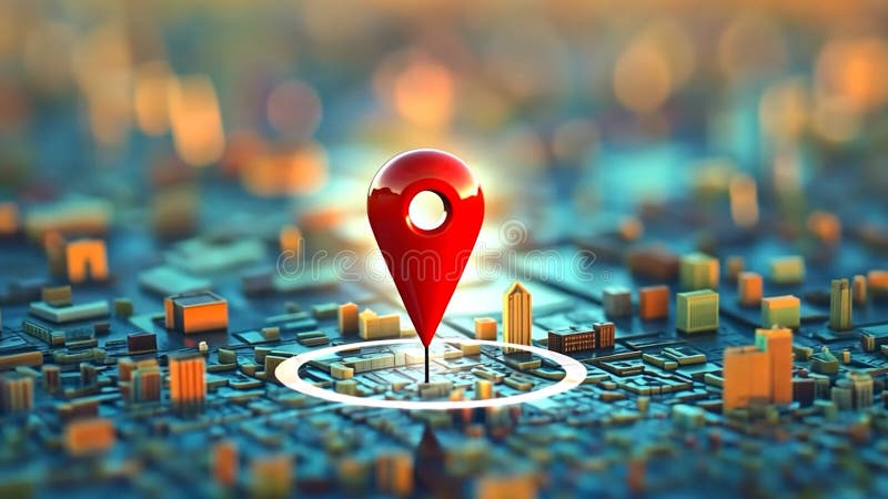 Geolocation Marker on the City Map Stock Video - Video of bright ...