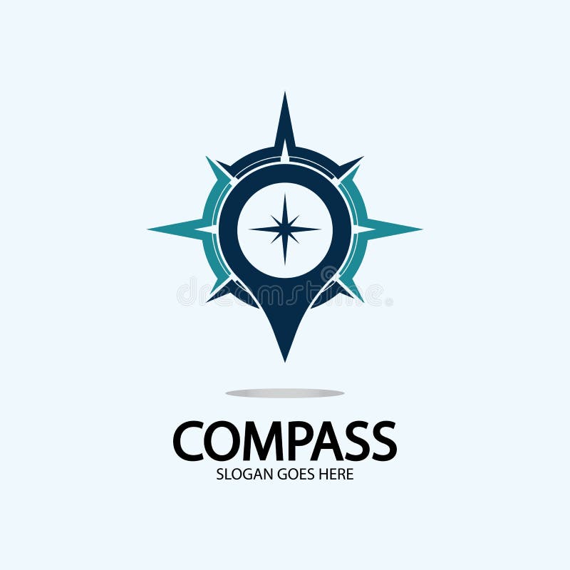 Geolocation Point with Compass Logo Illustration Design Concept Vector ...
