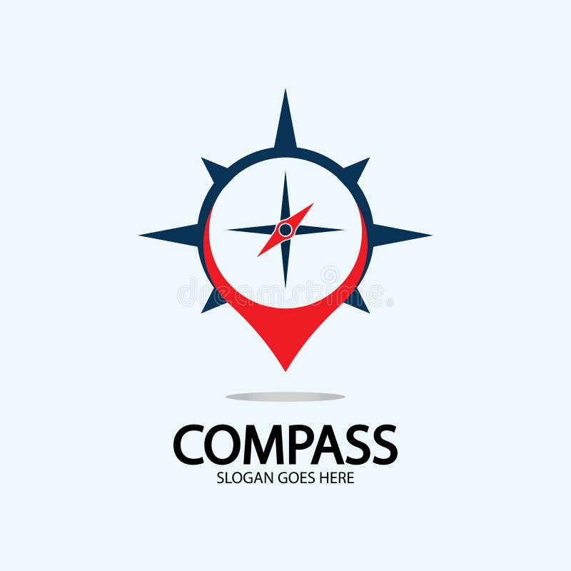 Geolocation Point with Compass Logo Illustration Design Concept Vector ...