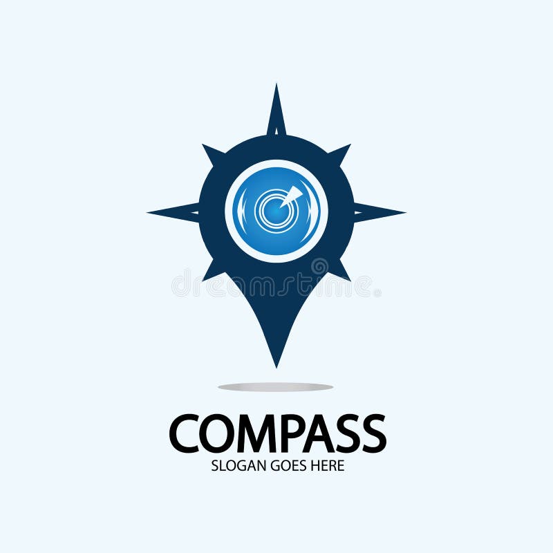 Geolocation Point with Compass Logo Illustration Design Concept Vector ...