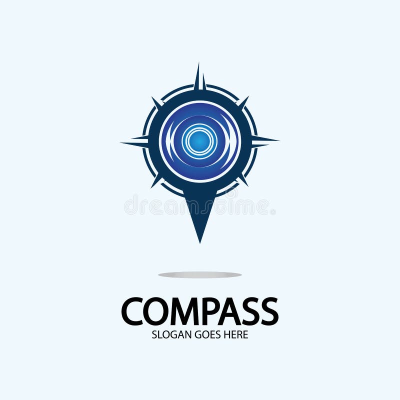 Geolocation Point with Compass Logo Illustration Design Concept Vector ...