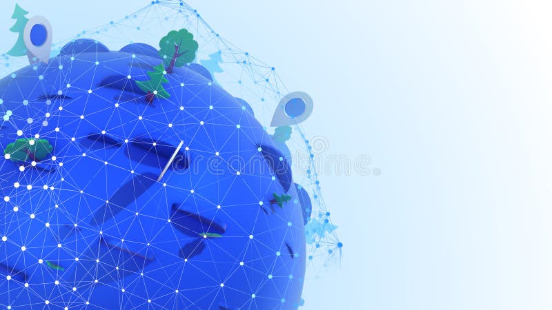 Geolocation Points with Modules and Trees Stock Illustration ...