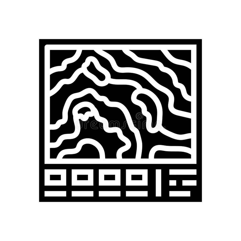 Geologic Mapping Mining Glyph Icon Vector Illustration Stock Vector ...