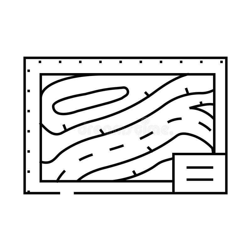 Geologic Mapping Mining Line Icon Vector Illustration Stock ...