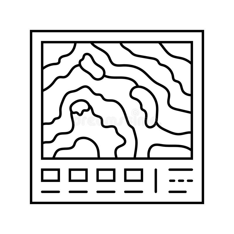 Geologic Mapping Mining Line Icon Vector Illustration Stock ...