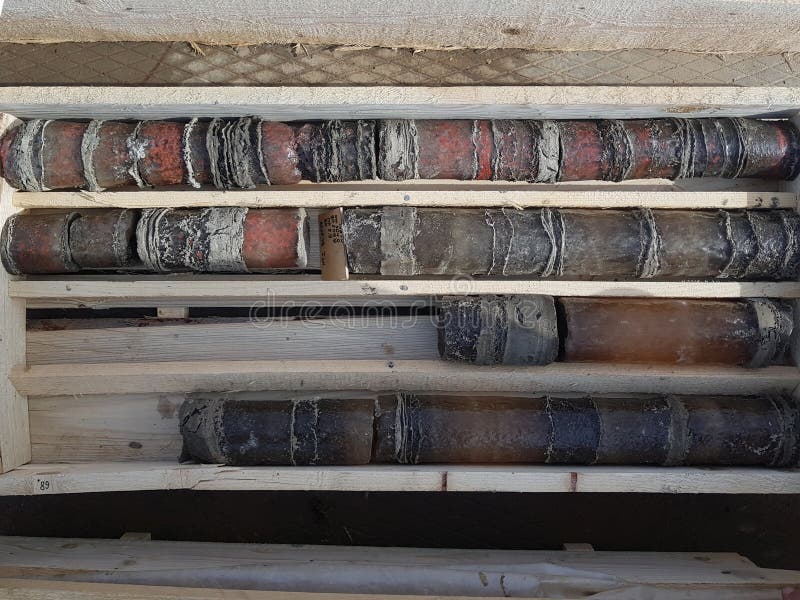 Geological Core Samples in Core Boxes Ready for Analysis Stock Image ...