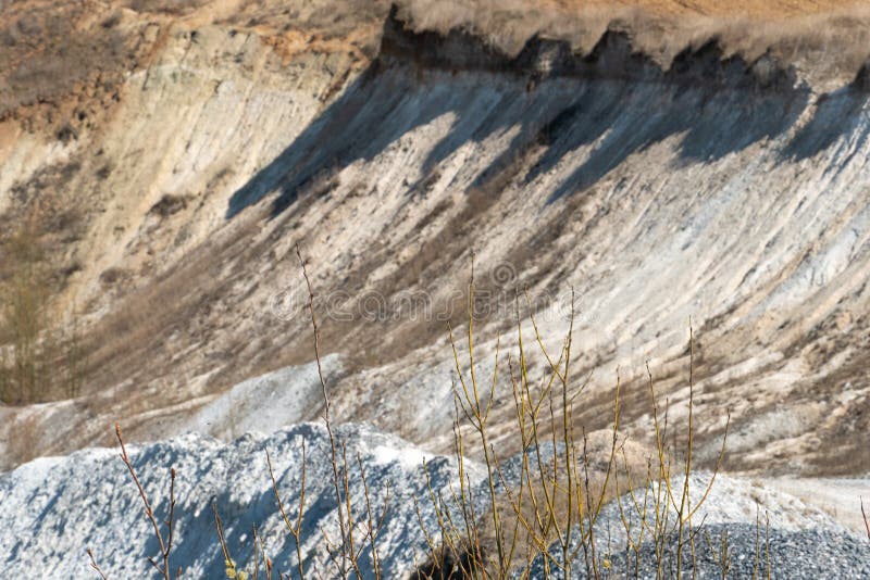 Geological Cross-section of the Soil. View of the Sand Mountain and ...