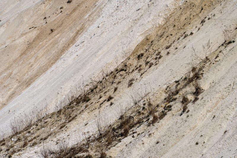 Geological Cross-section of the Soil. View of the Sand Mountain and ...