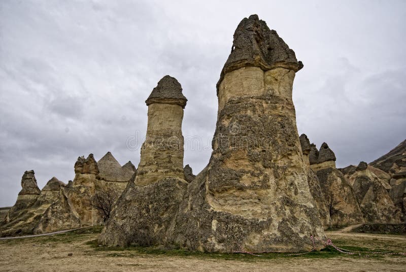 Geological Features in Cappadocia, Turkey. Stock Image - Image of ...