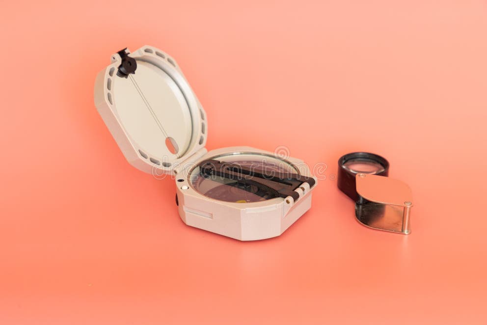 Geological Fieldwork Tools: Hammer, Compass, Magnifying Glass, Rock ...