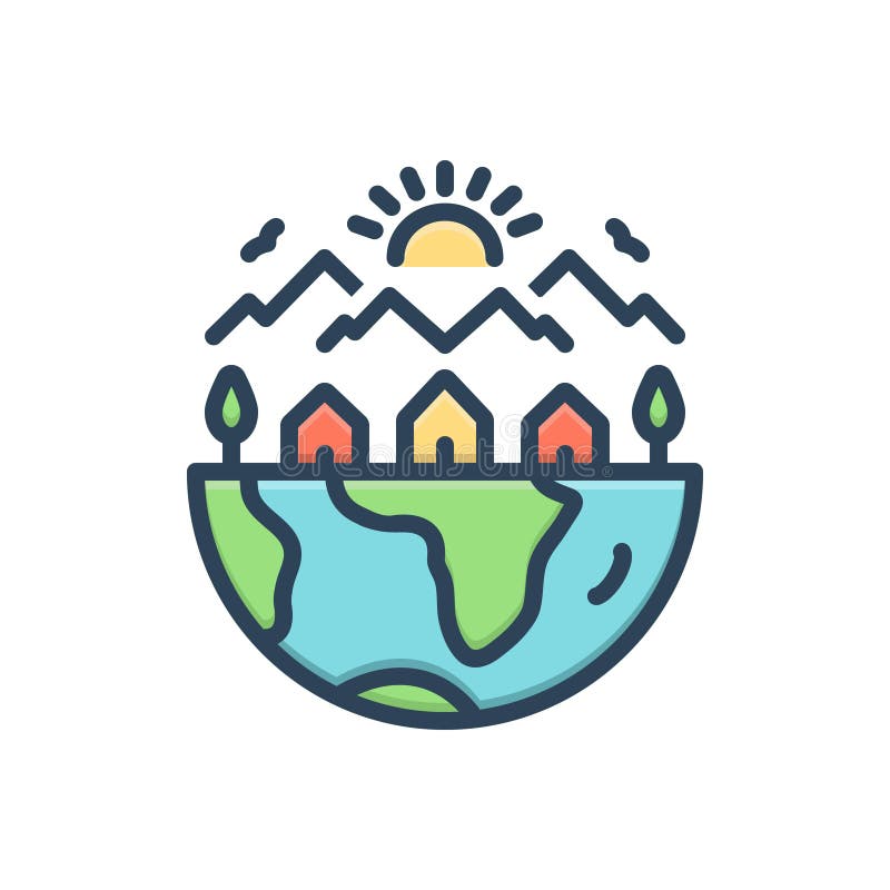 Color Illustration Icon for Geological, Earth and Leaf Stock Vector ...