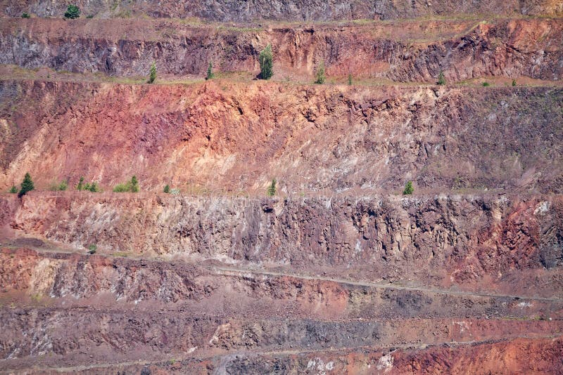 Geological Layers of the Earth. Iron Ore Opencast Mine Stock Image ...