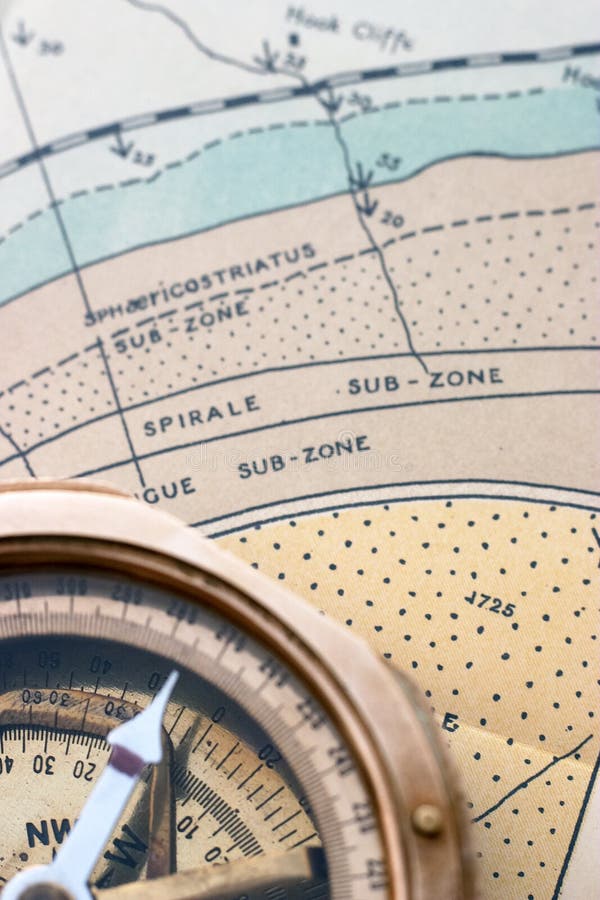 Geological map and compass stock image. Image of mapping - 5305