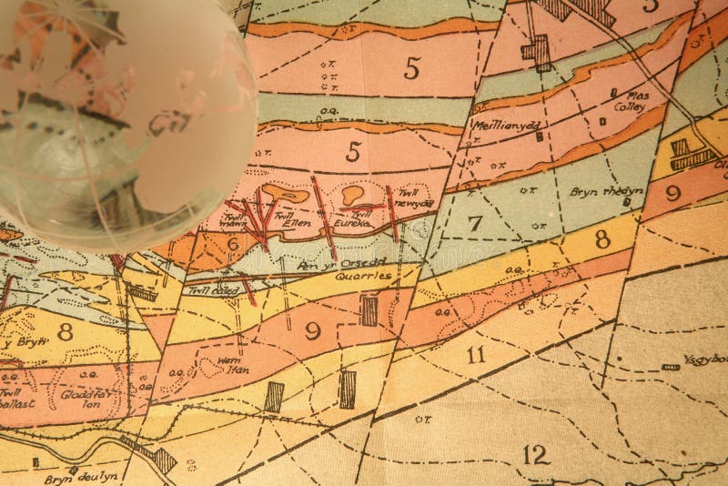 Geological map and globe stock image. Image of world, mining - 273761