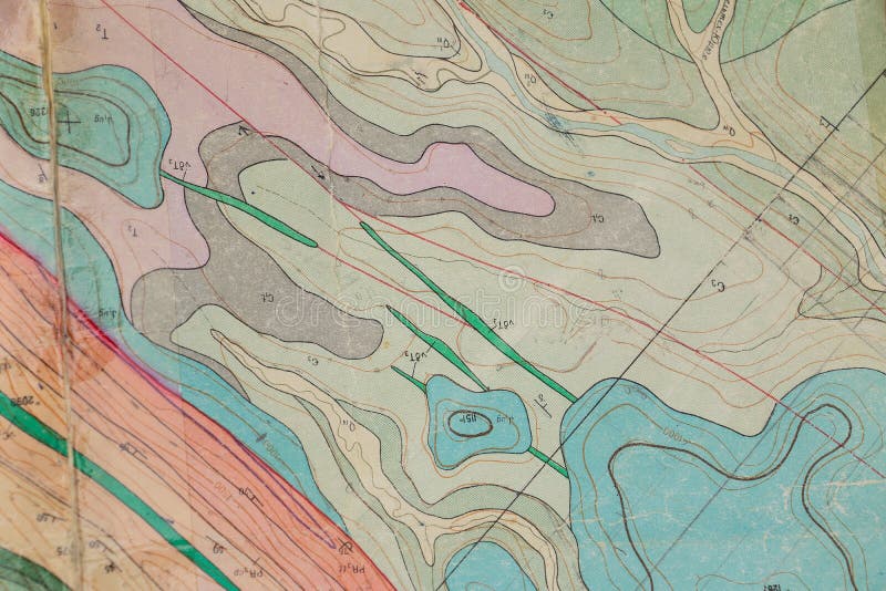 Geological Map for Training As Background Close-up Stock Photo - Image ...