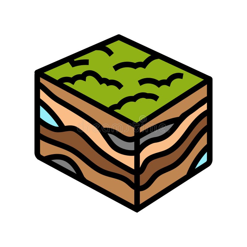 Geological Modeling Color Icon Vector Illustration Stock Vector ...