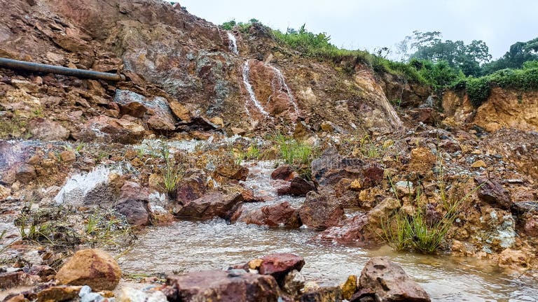 Geological Outcrop in Mining Area Stock Photo - Image of mountain ...