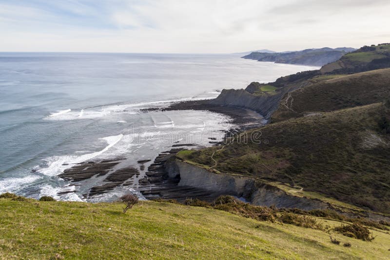 Geological Rock Formations and Cliffs on the Flysch Route. Cantabrian ...