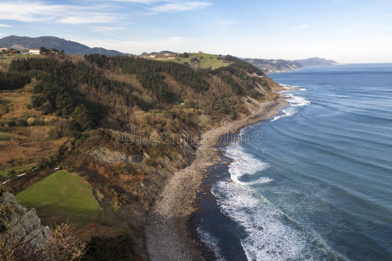 Geological Rock Formations and Cliffs on the Flysch Route. Cantabrian ...