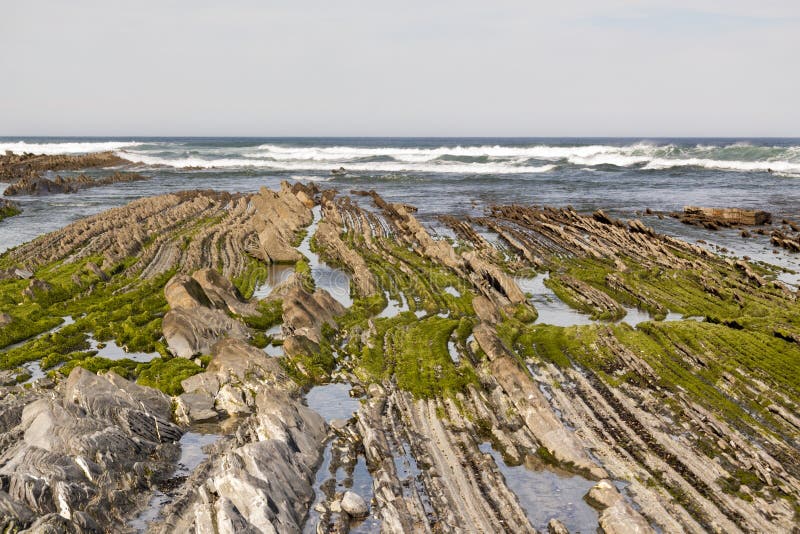 Geological Rock Formations and Cliffs on the Flysch Route. Cantabrian ...