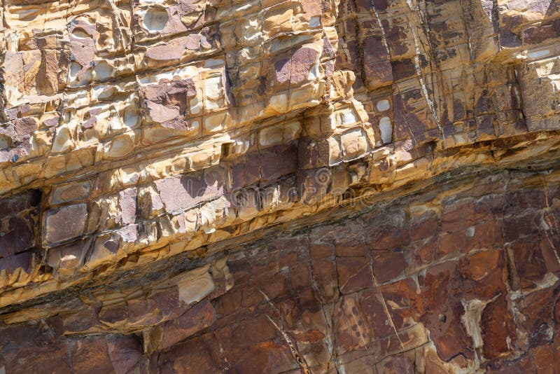 Geological Rock Layers.Close-up Abstract Shot of the Rock Face Stock ...