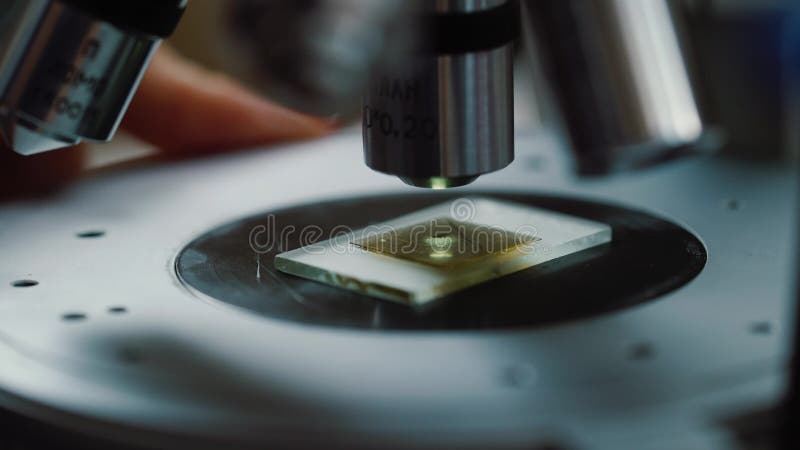 Geological Rock Sample on the Slide Glass Under the Light Microscope ...