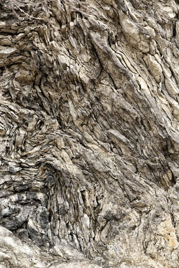 Geological Rock Side with Curved Layers of Stone Stock Photo - Image of ...