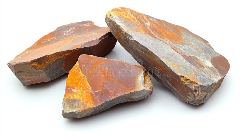 Geological Samples Originating from a Mining Site are Shown on a White ...