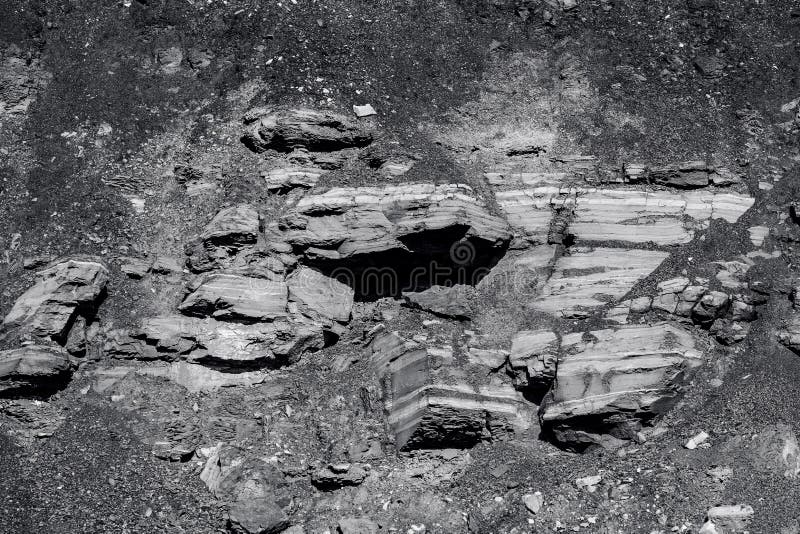 Geological Section of Soil, Layers of Coal and Rock. Overburden Open ...