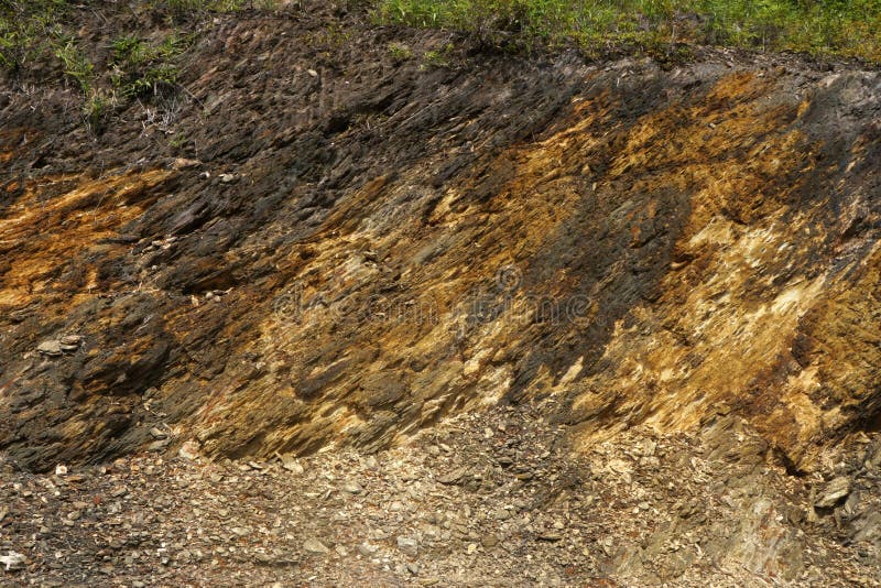 Geological Structure Gray Shale Sedimentary Rock in the Nature. Stock ...