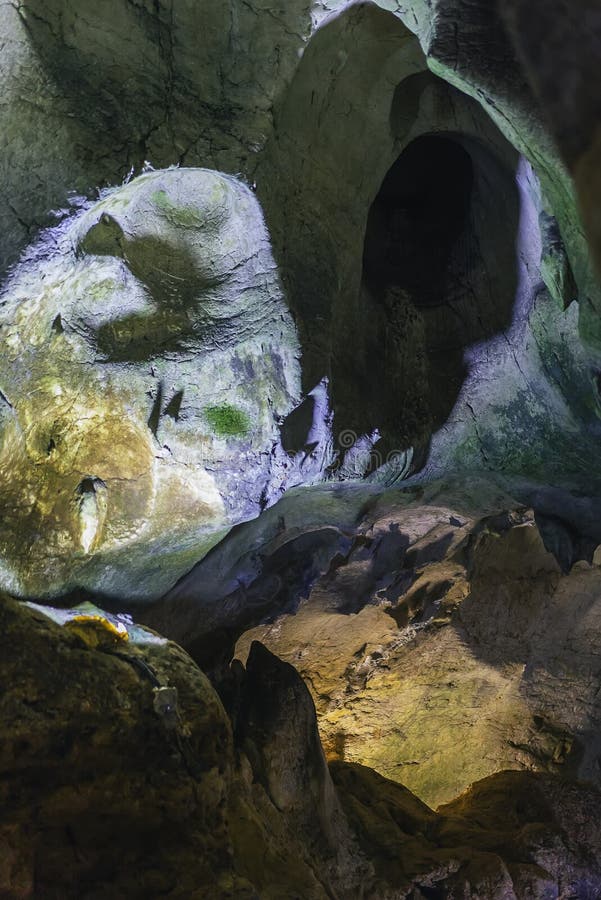 Geological Structures and Formations of Limestone in Cave of Skulls ...