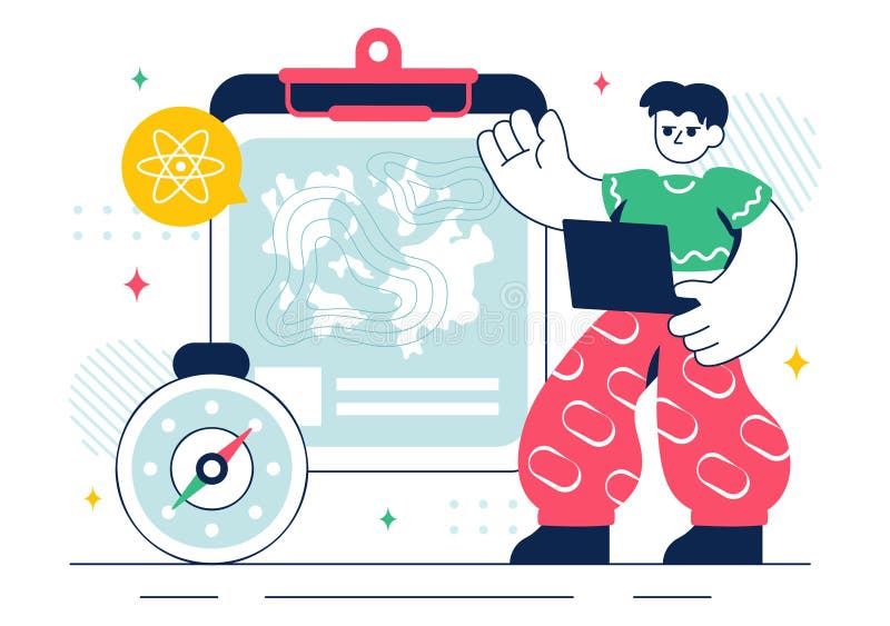 Geologist Illustration Featuring Soil Analysis and Earth S Surface ...