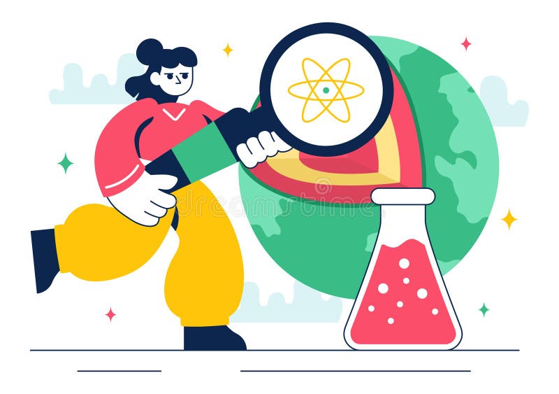Geologist Illustration Featuring Soil Analysis and Earth S Surface ...