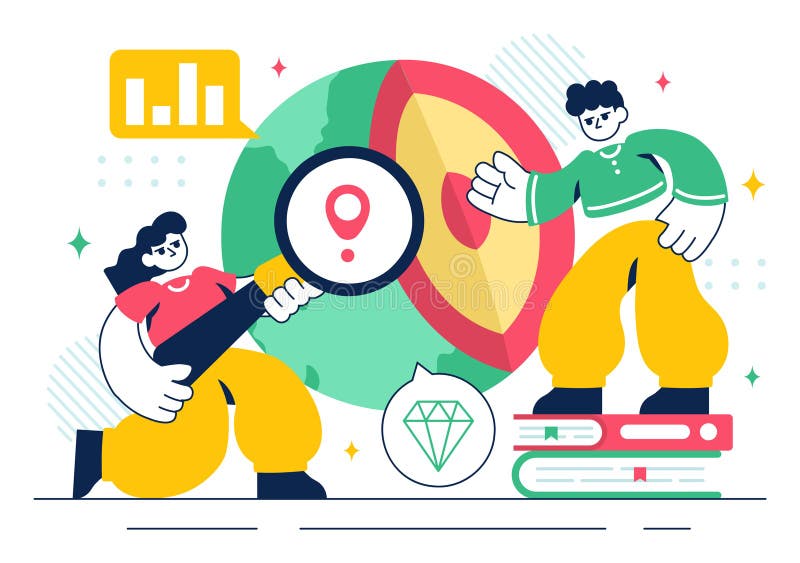 Geologist Illustration Featuring Soil Analysis and Earth S Surface ...