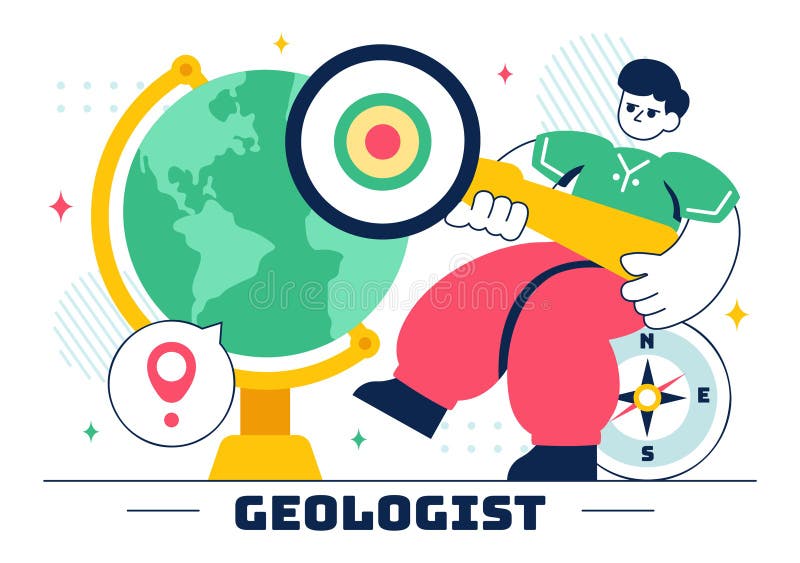 Geologist Illustration Featuring Soil Analysis and Earth S Surface ...