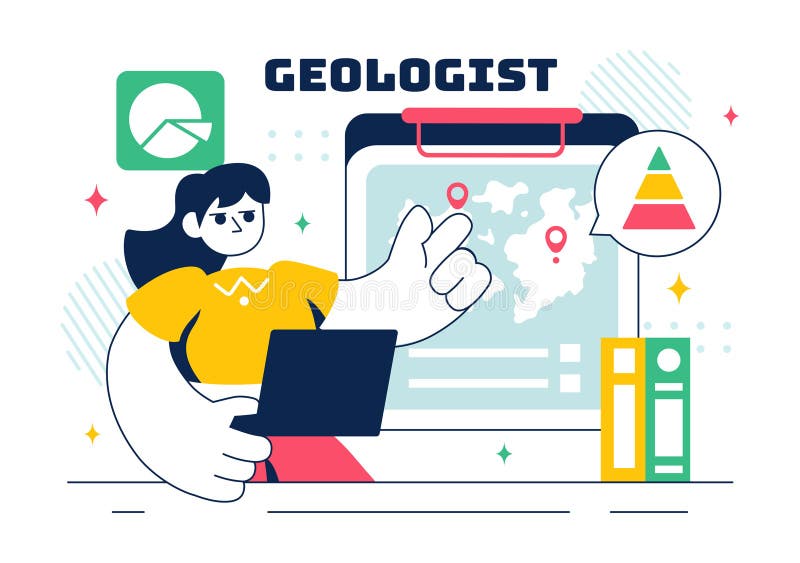 Geologist Illustration Featuring Soil Analysis and Earth S Surface ...