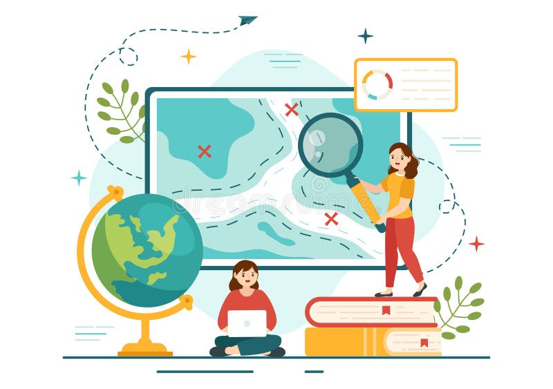 Geologist Vector Illustration with Soil Analysis and Features of the ...