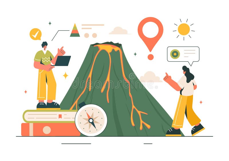 Geologist Vector Illustration with Soil Analysis and Features of the ...