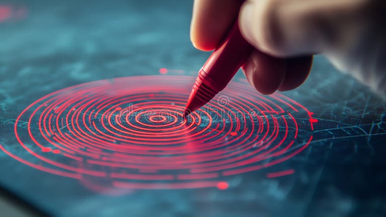 Geologist Working with Digital Touchscreen, Marking Earthquake ...