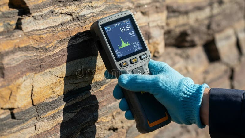 Geologists Explore Rock Formation with Portable XRF Analyzer Showing ...