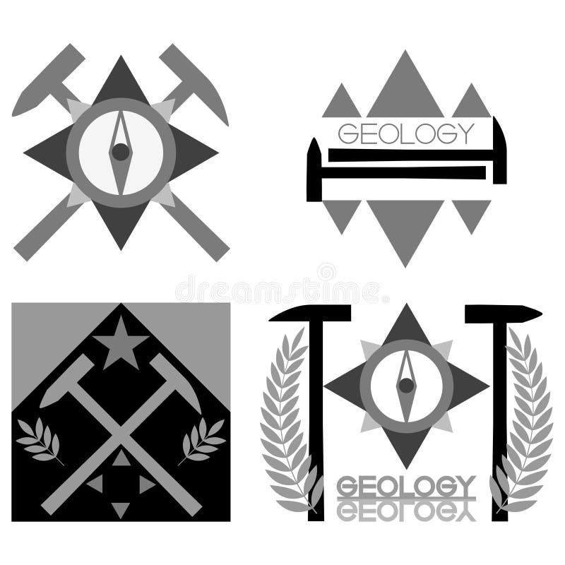 Geology emblem stock illustration. Illustration of discovery - 46960766