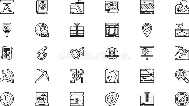 Geology Icons High-Quality Vector Icons Collection with Editable Stroke ...