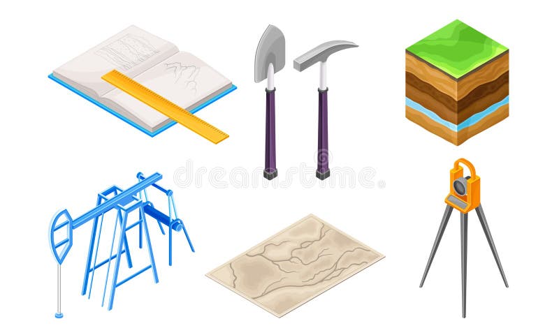 Geology Measurement Instruments with Soil Cross Section and Prospecting ...