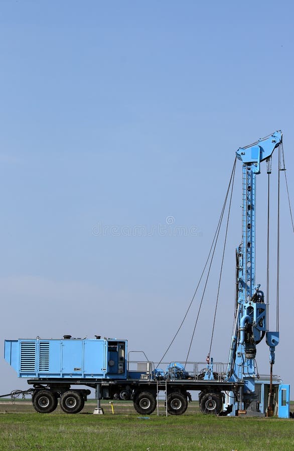 Geology and Oil Exploration Mobile Drilling Rig Vehicle Stock Photo ...