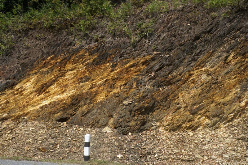 Geological Structure Gray Shale Sedimentary Rock in the Nature. Stock ...