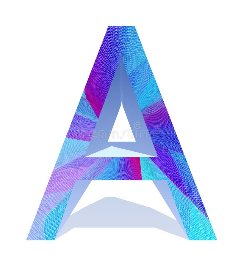 Geomatical Mesh 3D Letter a Stock Illustration - Illustration of ...