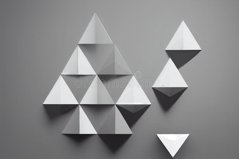 Geometic Background with Pyramids with Clear Shapes in Gray Shade ...