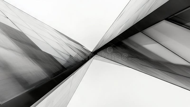 Geometric Abstract Architecture at a Glass Window - a Futuristic ...