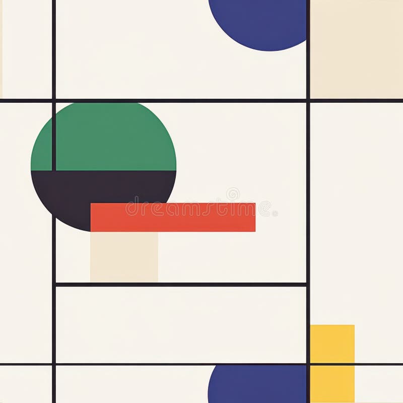 Geometric Abstract Art with Bold Shapes and Minimalist Design Stock ...