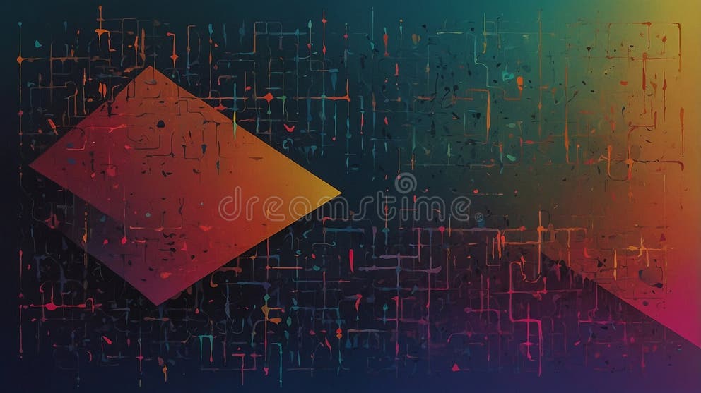 Geometric Abstract Art with Grid and Gradient Texture Stock ...
